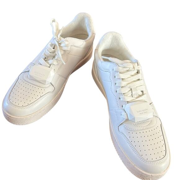 kate spade | Shoes | Kate Spade Bolt Gem Nappa Leather Sneakers Optic ...
